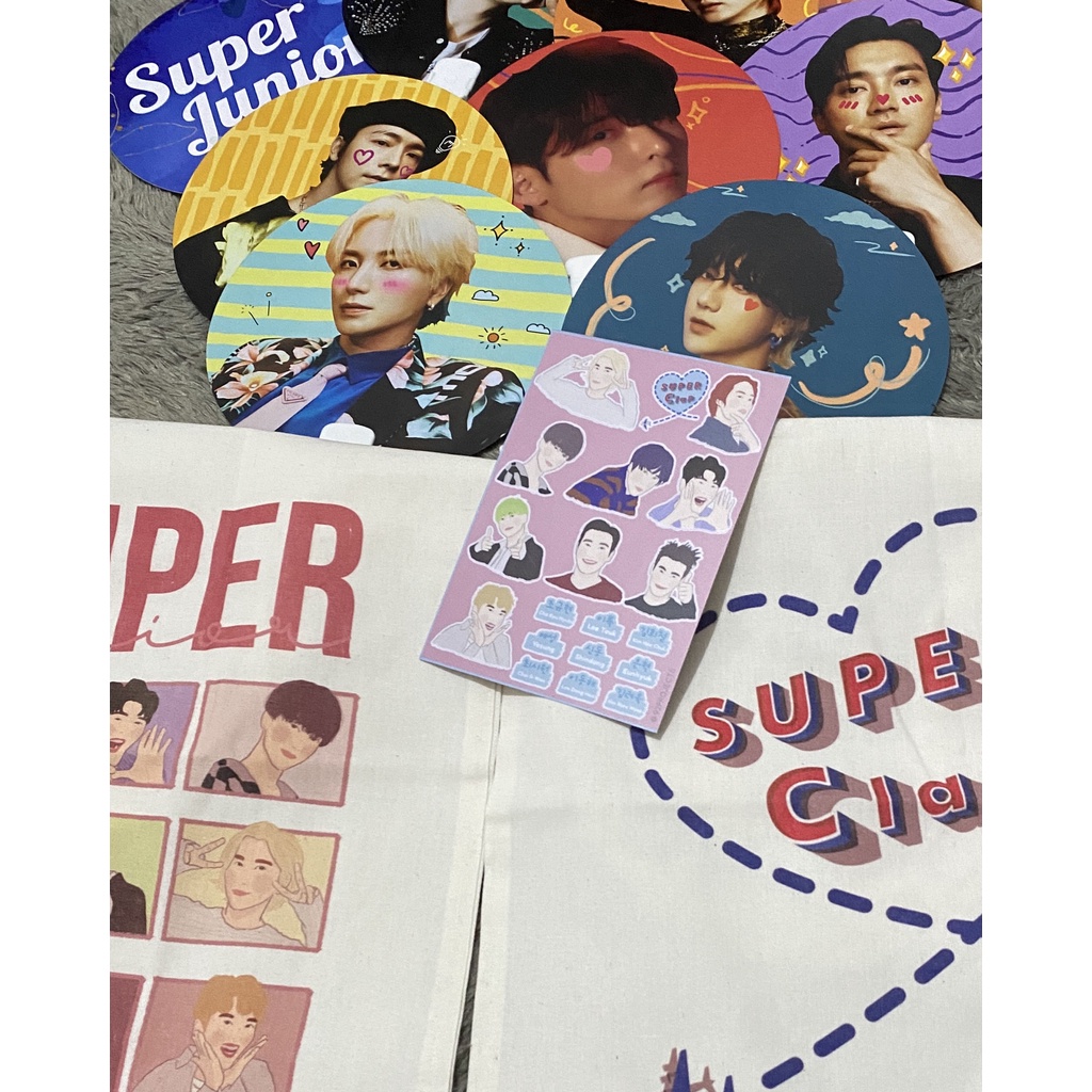 Jual Totebag Kipas dan Sticker illustrasi SUJU | Shopee Indonesia