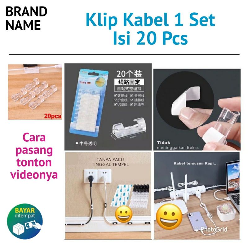 Jual Klip Kabel Klem Penjepit Cable Organizer Pengaman Dan Perapi Kabel ...