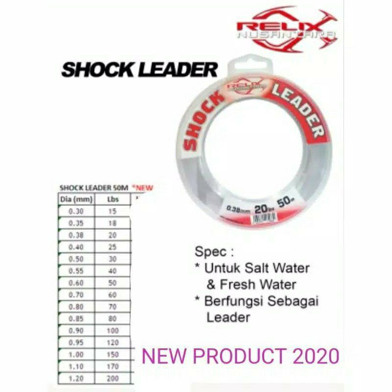 Jual Tali Senar Leader Relix Nusantara 50 meter Shock Leader Relix ...