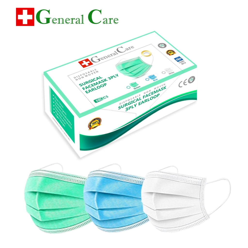Jual General Care - Surgical Mask 3ply Earloop Color/masker murah ...