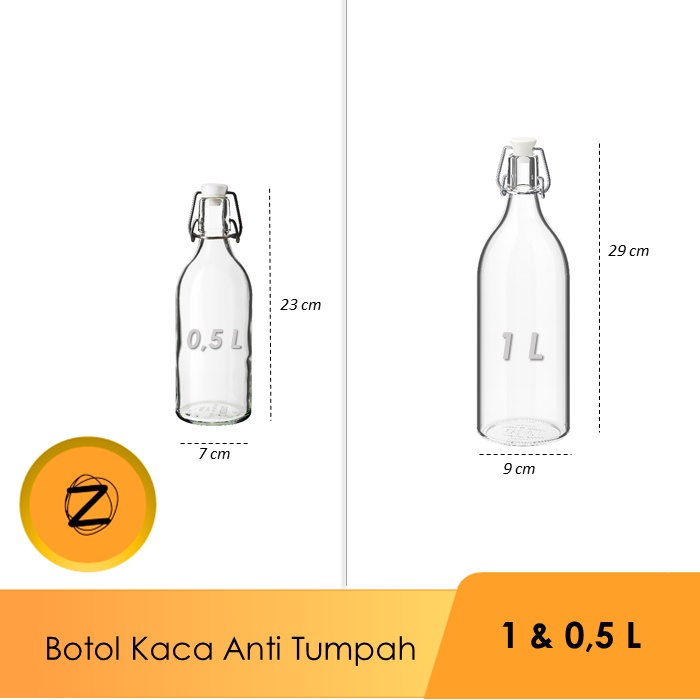 Jual Botol Kaca Air Minum Dengan Penutup Anti Tumpah/Tempat Minyak ...