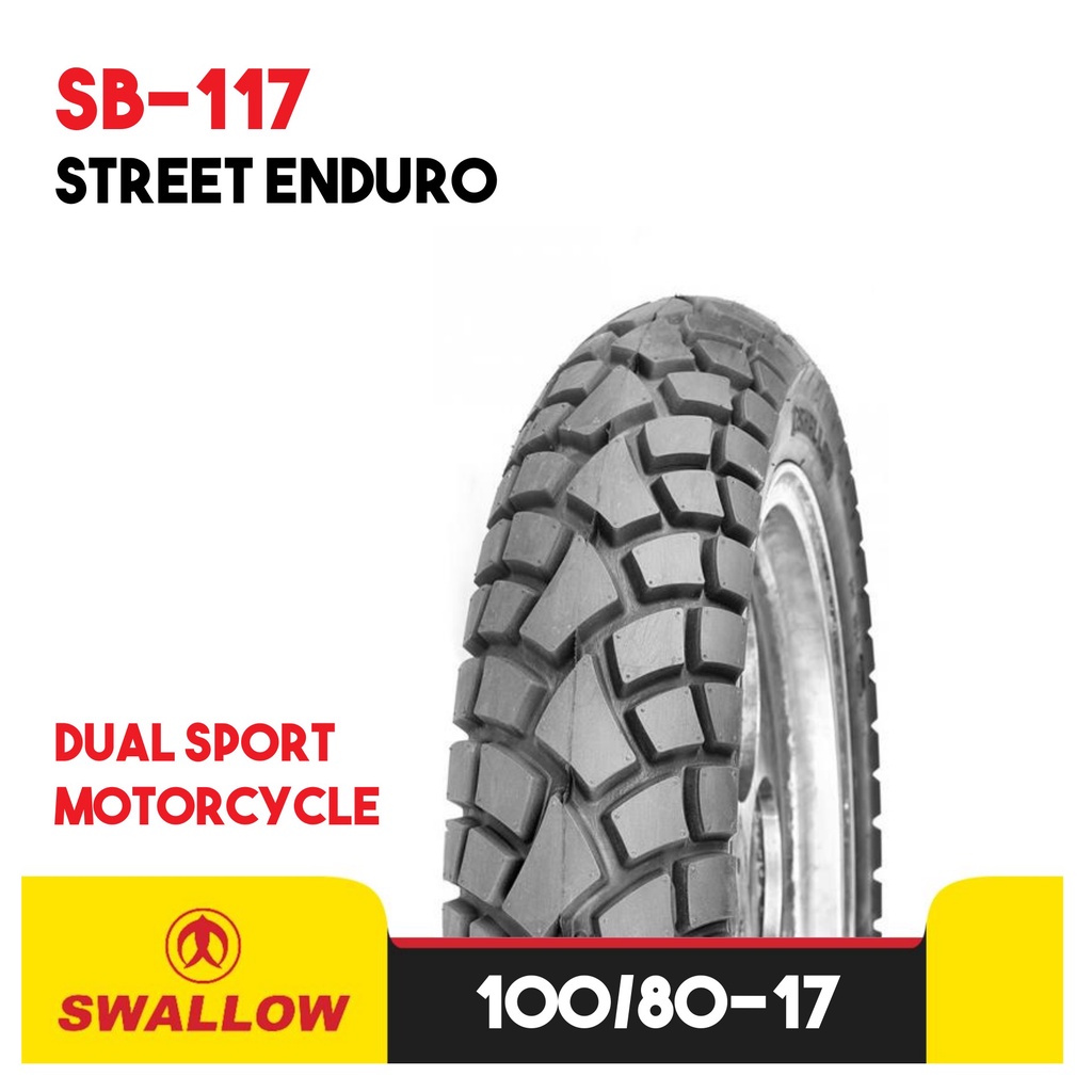 Jual BAN LUAR MOTOR UKURAN 100/80 RING 17 SB-117 STREET ENDURO TUBELESS SWALLOW | Shopee Indonesia