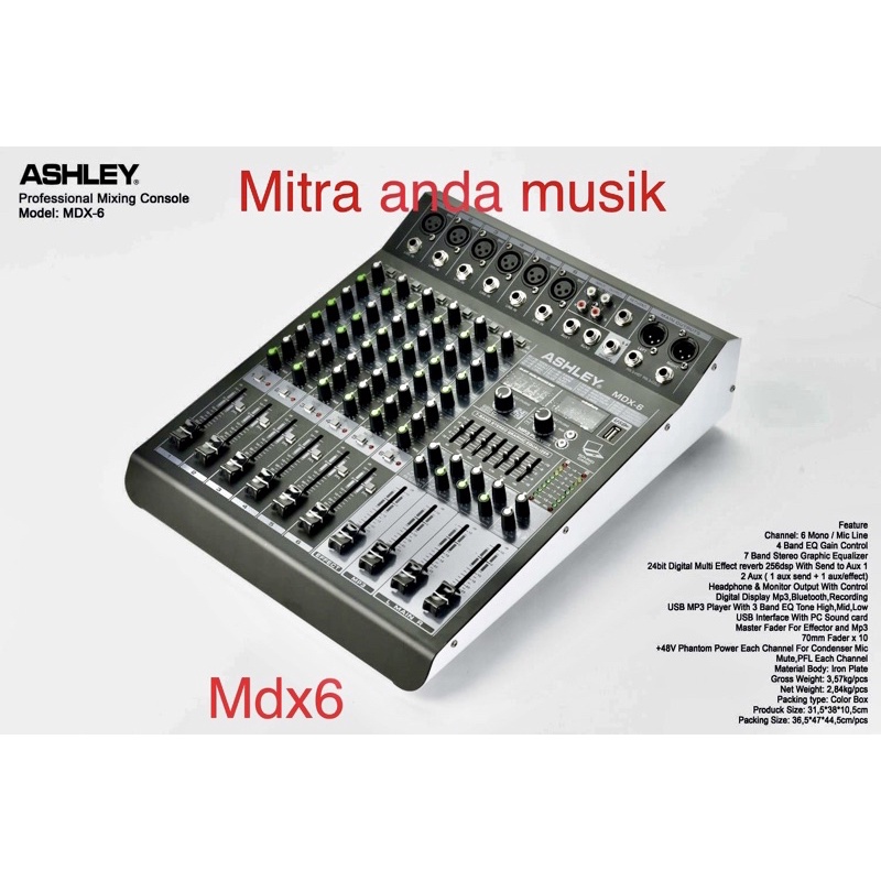 Jual mixer ashley mdx6 soundcard usb rec bluetooth | Shopee Indonesia