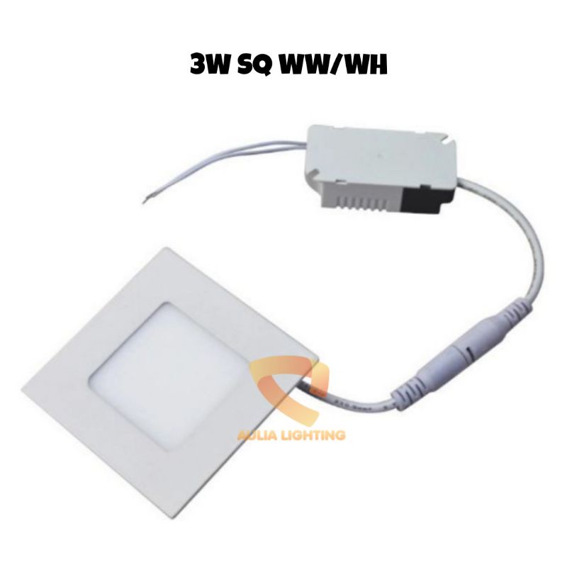 Jual Lampu Downlight LED 3W 7W panel 3Watt Kotak Square Bulat 3 watt w inbow putih kuning Hias ...