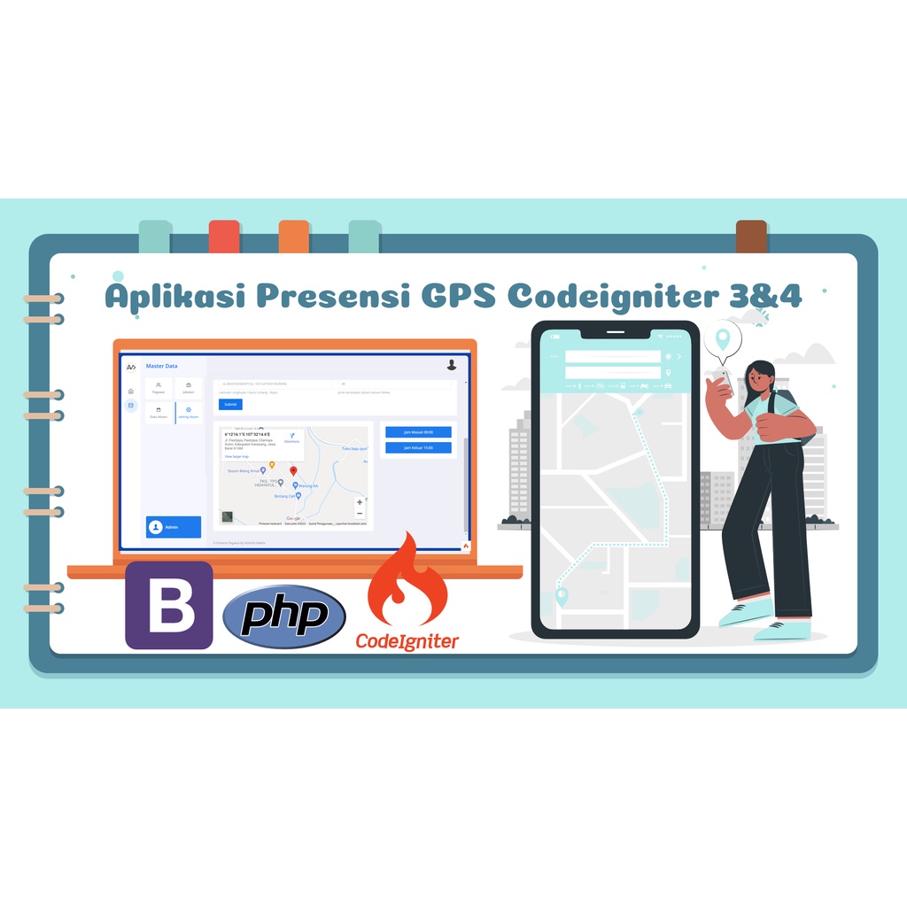 Jual Aplikasi absensi Pegawai GPS dengan PHP 7 dan Codeigniter 3, 4 & Laravel 8 | Shopee Indonesia
