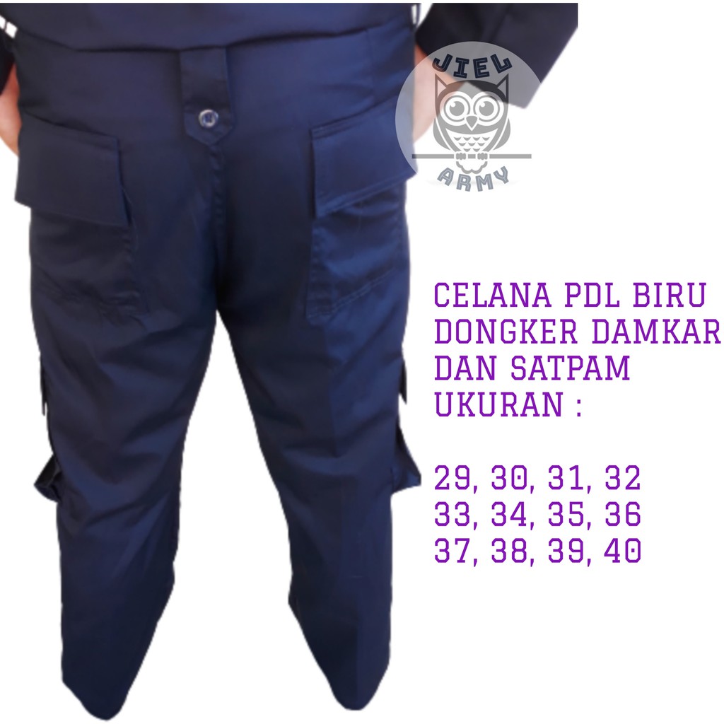 Jual JA Celana PDL Biru Dongker Celana Lapangan DAMKAR Satpam | Shopee ...