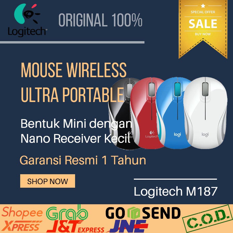 Jual Logitech M187 Wireless Bluetooth Mouse | Logitech Wireless Mouse ...