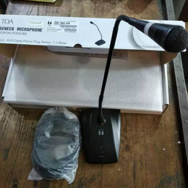 Jual mikropon podium/ mic meja / mimbar merk TOA ZM - 380- AS original | Shopee Indonesia