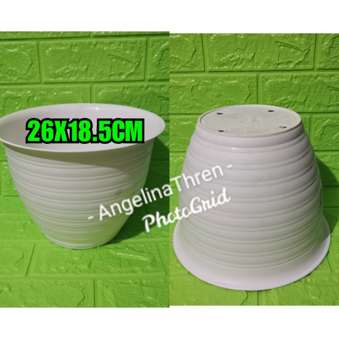 Jual Pot Bunga Plastik ORI Putih no 30 - Pot Kembang Hias Model Bee ...