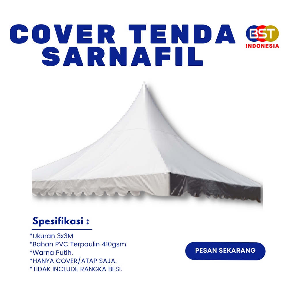 Jual COVER ATAP TENDA SARNAFIL PUTIH POLOS SEMUA UKURAN 3x3M 4X4M 5X5M ...