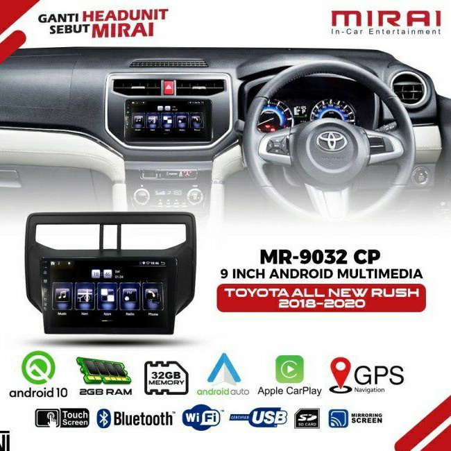 Jual Head Unit Android 9 inch Daihatsu Terios 2018-2020 Mirai MR-9032CP ...