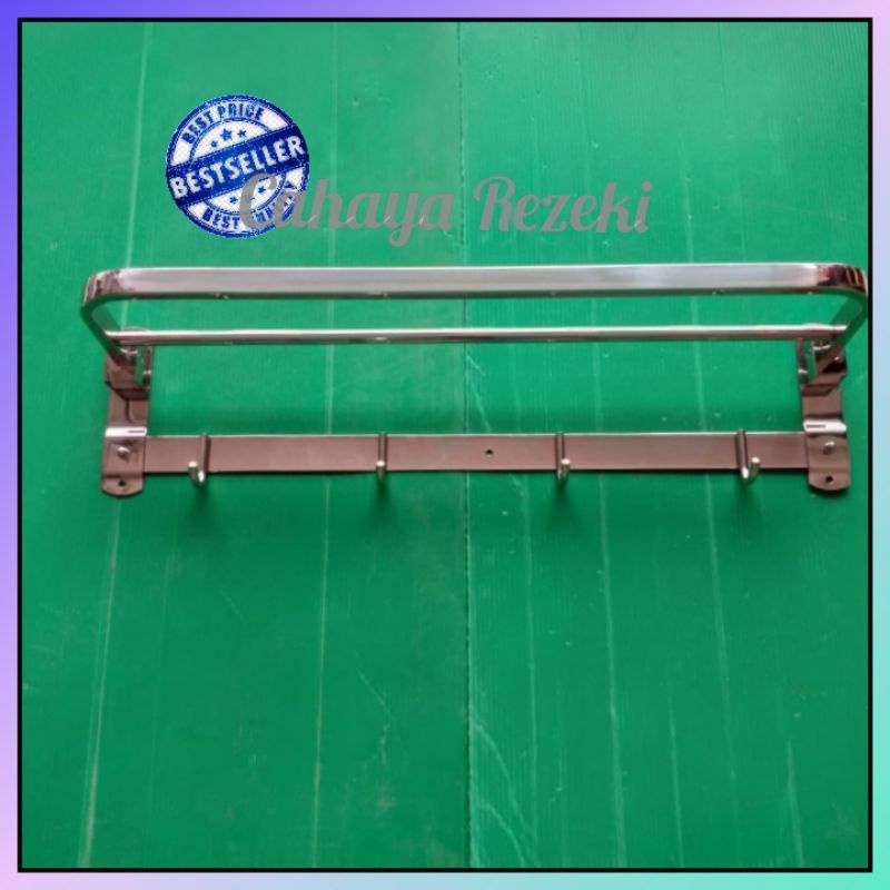 Jual RAK HANDUK LIPAT 2BARIS + KAPSTOK STAINLESS STELL (ZORRO) | Shopee ...