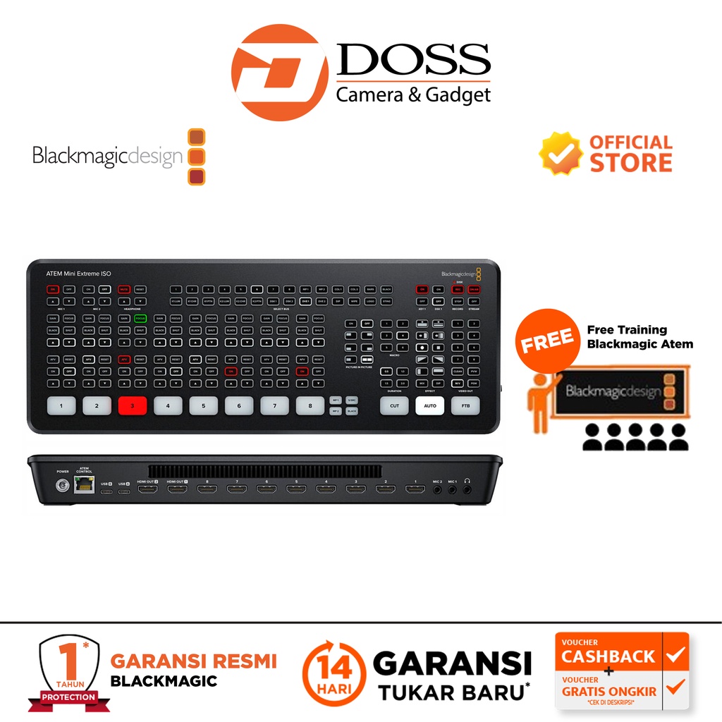 Jual Blackmagic Design ATEM Mini Extreme ISO Live Production Switcher ...