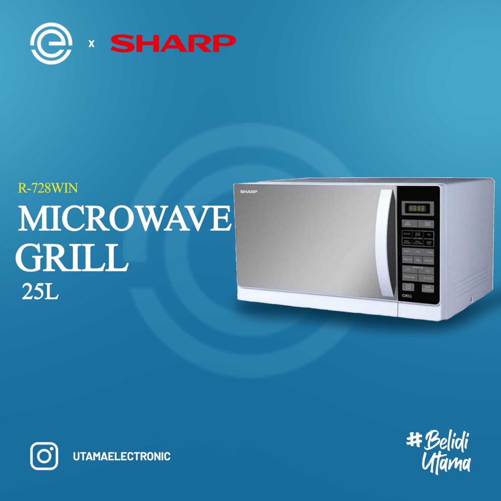 Jual SHARP Microwave Oven 25 Liter - R728(W)IN | Shopee Indonesia