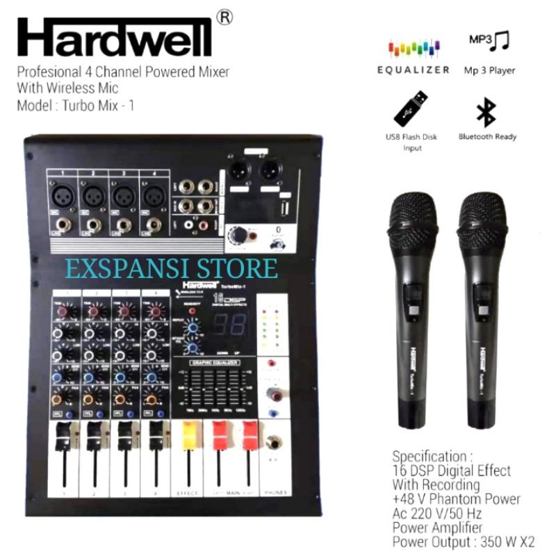 Jual Power Mixer Hardwell Turbo Mix 1 Original 4 channel with ...
