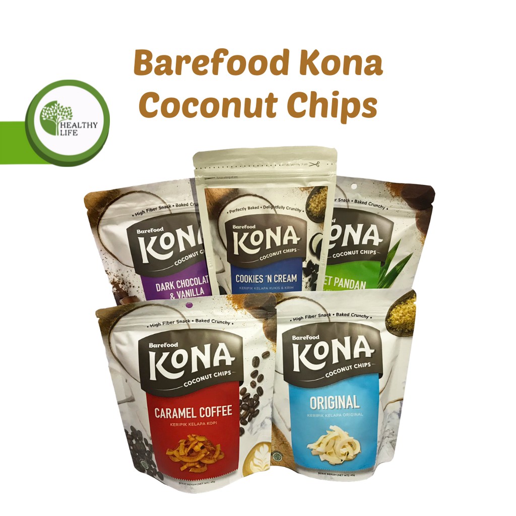 Jual Barefood Kona Coconut Chips 45 gr | Shopee Indonesia