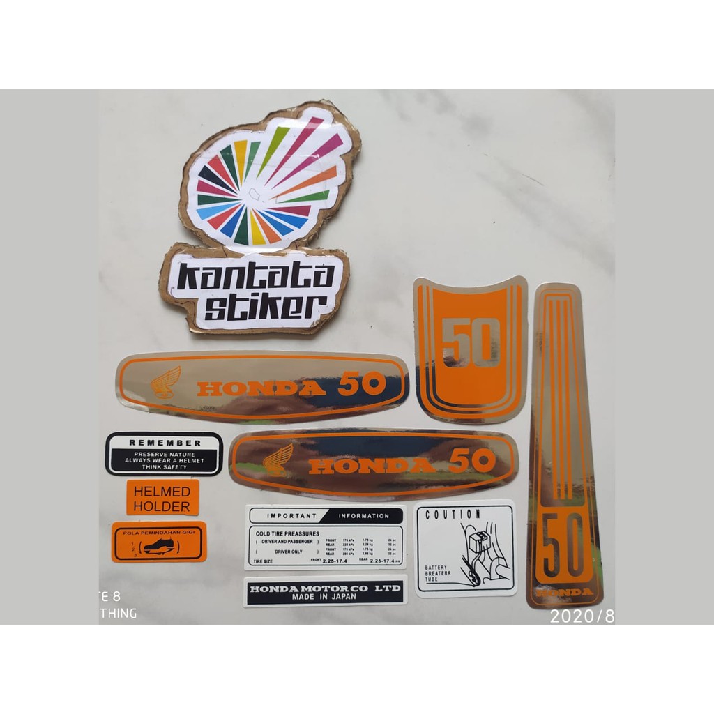 Jual Sticker Striping Motor Honda C50 lis orange | Shopee Indonesia