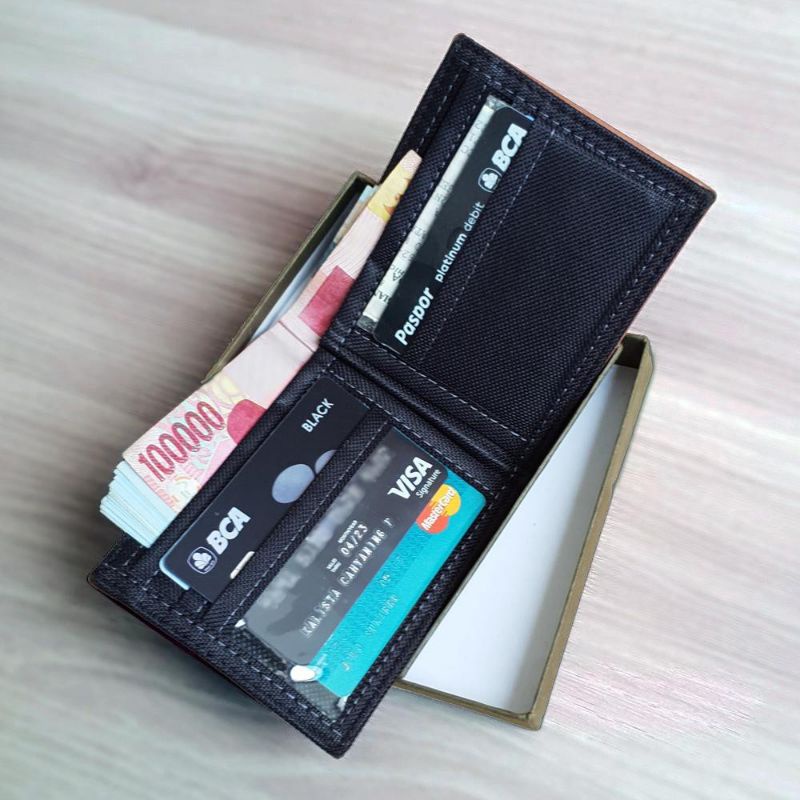 Jual Dompet Kulit Pria Bifold Lipat Dua V45 Dompet Pria Kulit Import ...