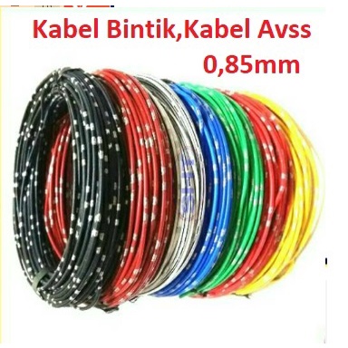 Jual Aneka Kabel Bintik AVSS 0,85mm Automotive Cable Wire Merah / Hitam ...