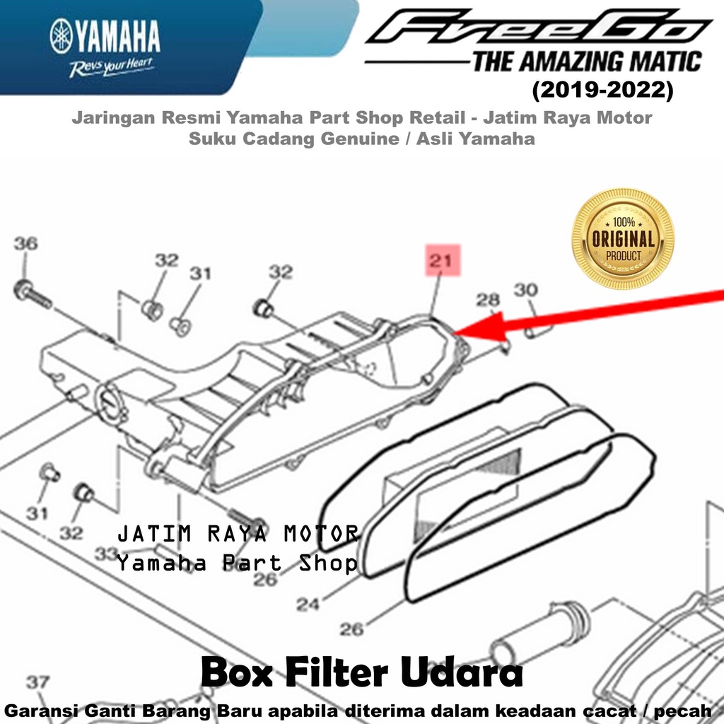 Jual Box Filter Udara FreeGo 125 Asli Original Yamaha Surabaya | Shopee ...