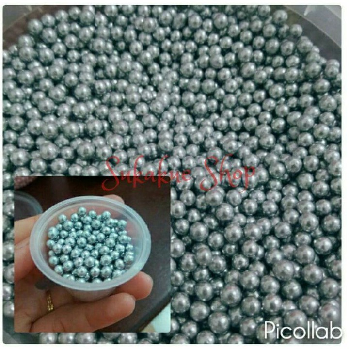 Jual mutiara trimit sprinkle hiasan kue cupcake butiran 50gram | Shopee ...