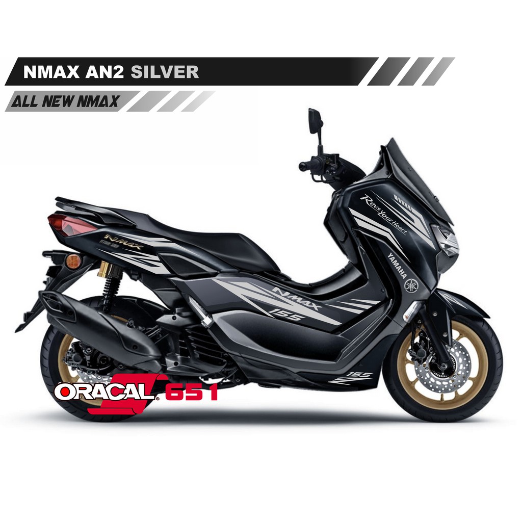Jual STIKER ALL NEW NMAX HITAM CUTTING STICKER SILVER | Shopee Indonesia