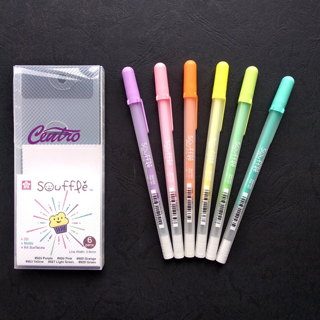 Jual Sakura Souffle Pen Set 6 Colour color Pastel Matte 3D Ink Lukisan ...