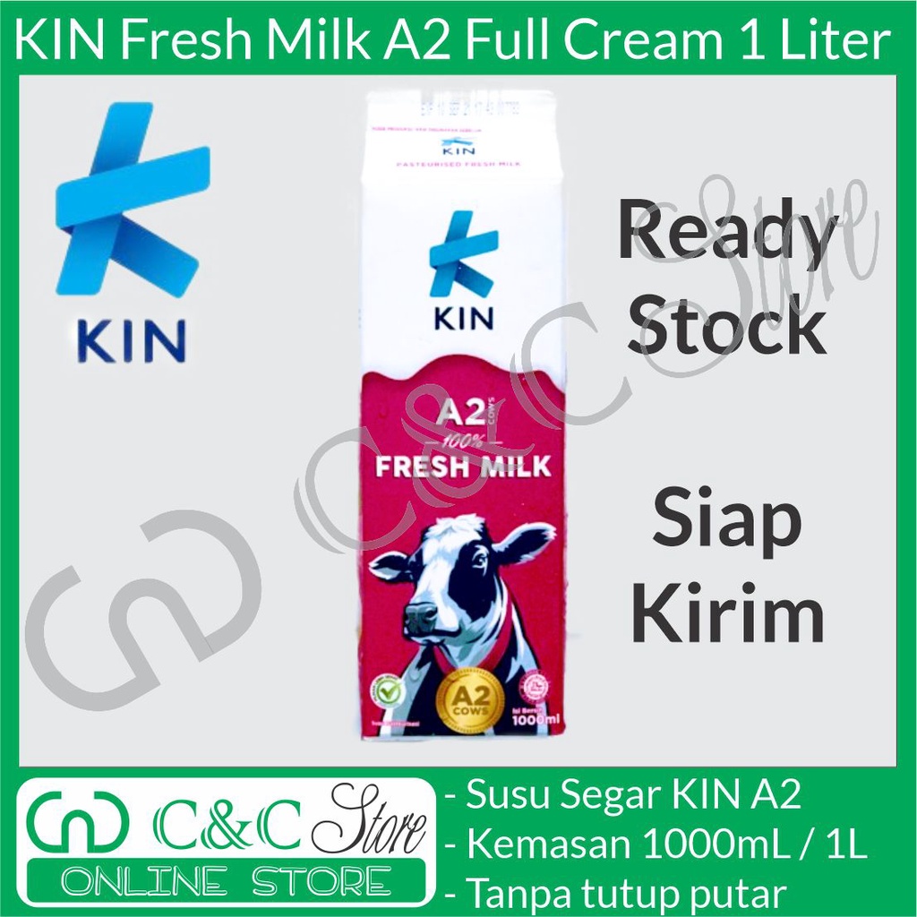 Jual KIN Fresh Milk plain susu segar sapi A2 1L 1 Liter L 1000 mL 1000mL | Shopee Indonesia