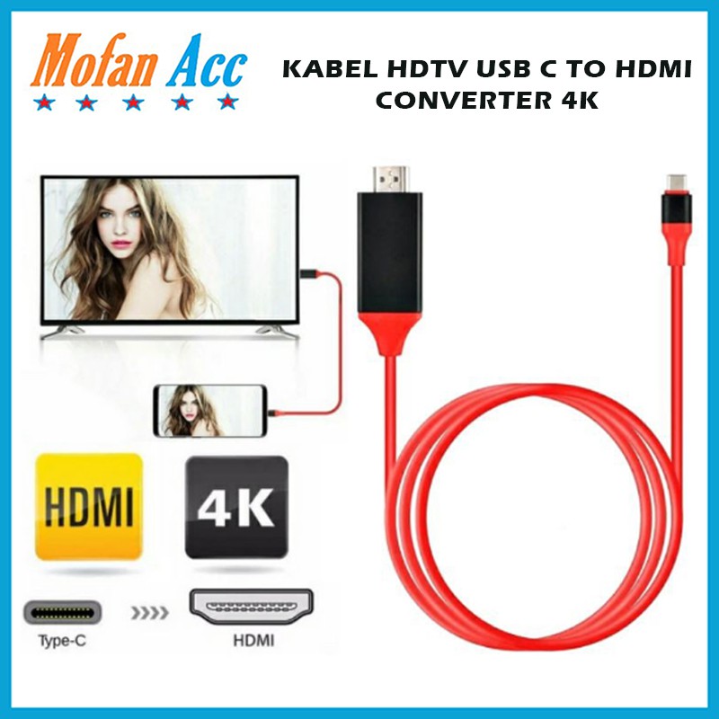Jual Kabel USB Type C TO Port Male / Cable Converter HDTV Video Cable ...
