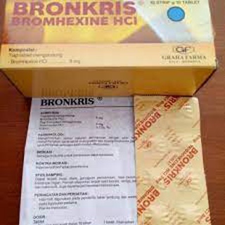 Jual BRONKRIS TABLET 10'S/ Obat Batuk Berdahak / BROMHEXINE HCL ...