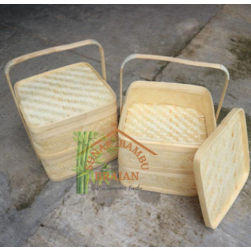 Jual Rantang Bambu 2 Susun | Hampers | Keranjang | Rantang Bambu ...