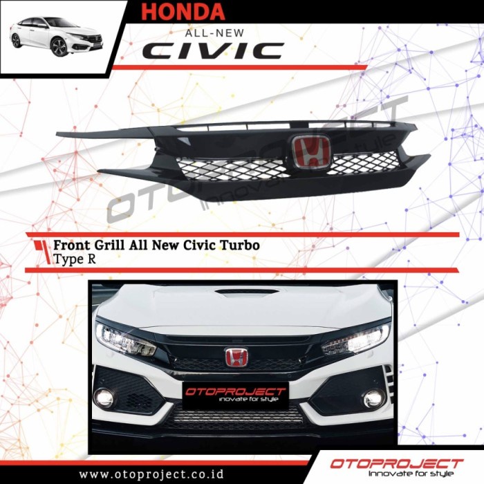 Jual Best Promo Front Grill / Grille Depan Mobil A.N Civic Turbo type R ...