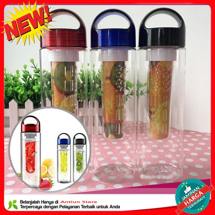 Jual Infuse Water / Botol Minum Infus Buah - TRITAN Water Bottle BPA ...