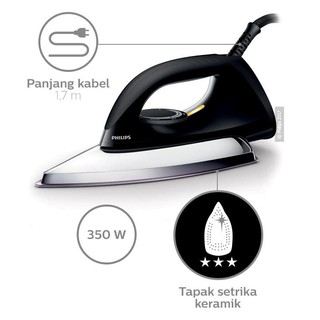 Jual SETRIKA PHILIPS DRY IRON / Setrika HD 1173 HITAM Elegan | Shopee ...