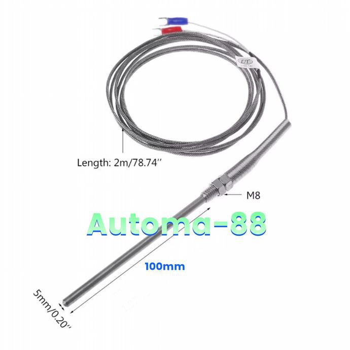 Jual Thermocouple Type-K Probe 10Cm 100Mm Kabel 2M Drat M8 Sensor Suhu Tc-K Automa88 Ayo Beli ...