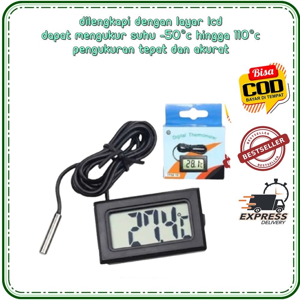 Jual Pengukur Suhu Digital Termometer Air Ikan Aquarium Aquascape ...
