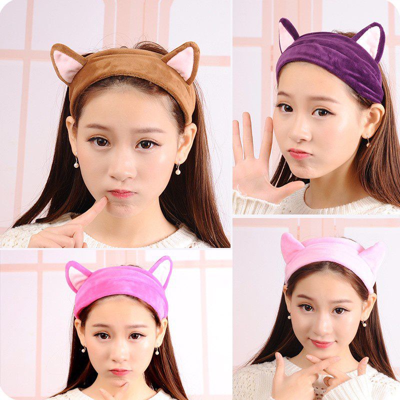 Jual Bandana Bando Kucing Headband Korea Import Kain Karet Motif Kuping ...