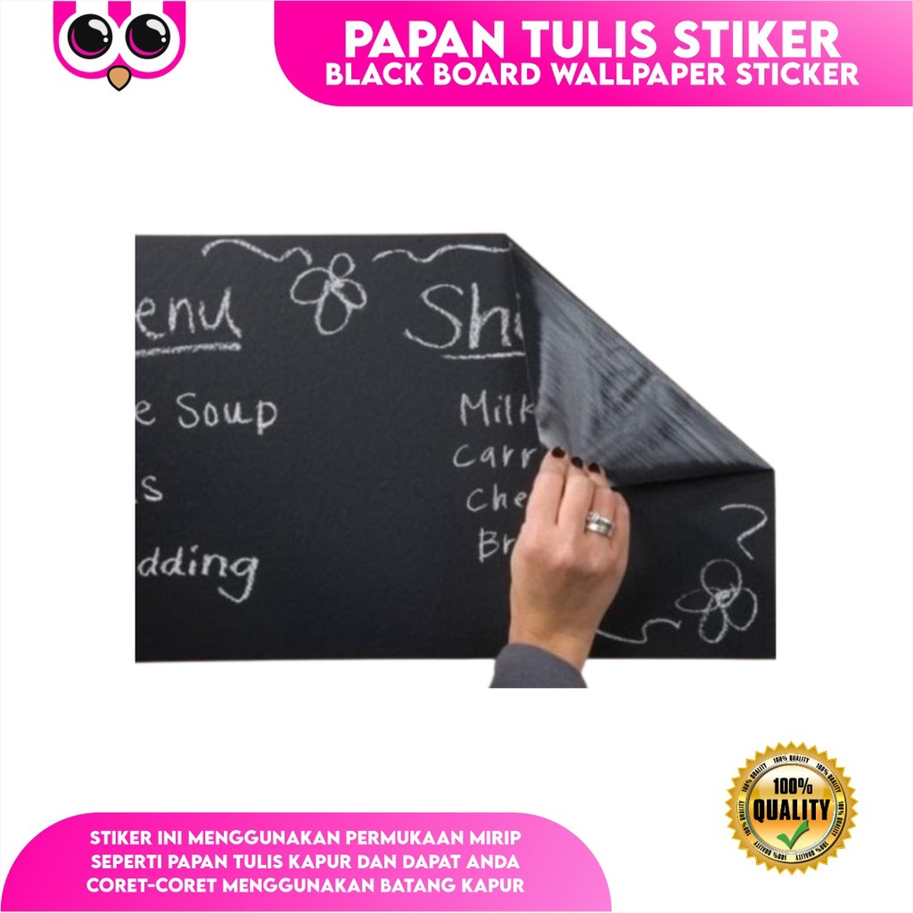 Jual [ STIKER ] PAPAN TULIS STIKER / BLACK BOARD WALLPAPER STICKER ...