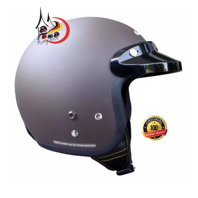 Jual HELM CARGLOSS CFM RETRO ARMY HALF FACE EXPRESSO BROWN/ HELM ...