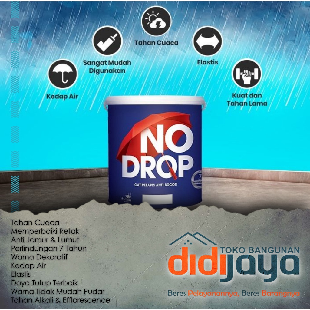 Jual Cat No drop ~ Cat Pelapis Anti Bocor No Drop Kemasan 1KG | Shopee ...