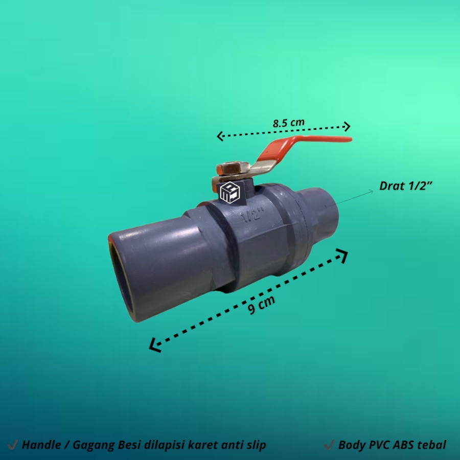 Jual BALL VALVE STOP KRAN PENGATUR ALIRAN AIR 1 INCH 1/2 INCH 3/4 INCH PVC TEBAL MURAH ...