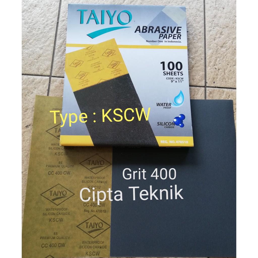 Jual Amplas Kertas Taiyo Grit 400 KSCW Waterproof Tahan Air CC 400 CW ...