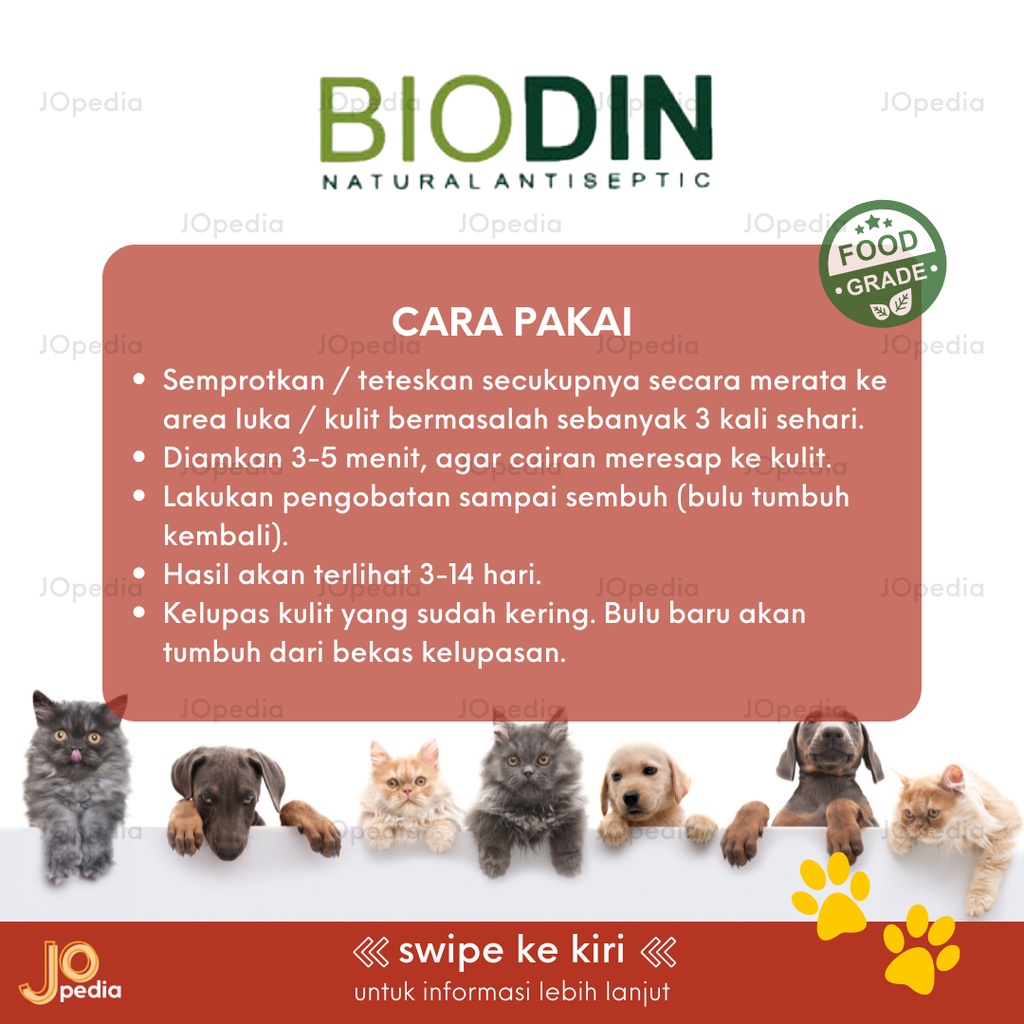 Jual BIODIN SPRAY Obat Jamur Scabies Demodex Luka Kucing Anjing Kelinci ...