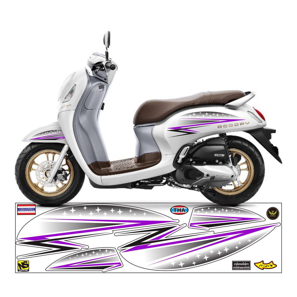 Jual MOTOR STICKER SCOOPY 2021 VARIASI STRIPING NEW DESAIN 03 UNGU ...