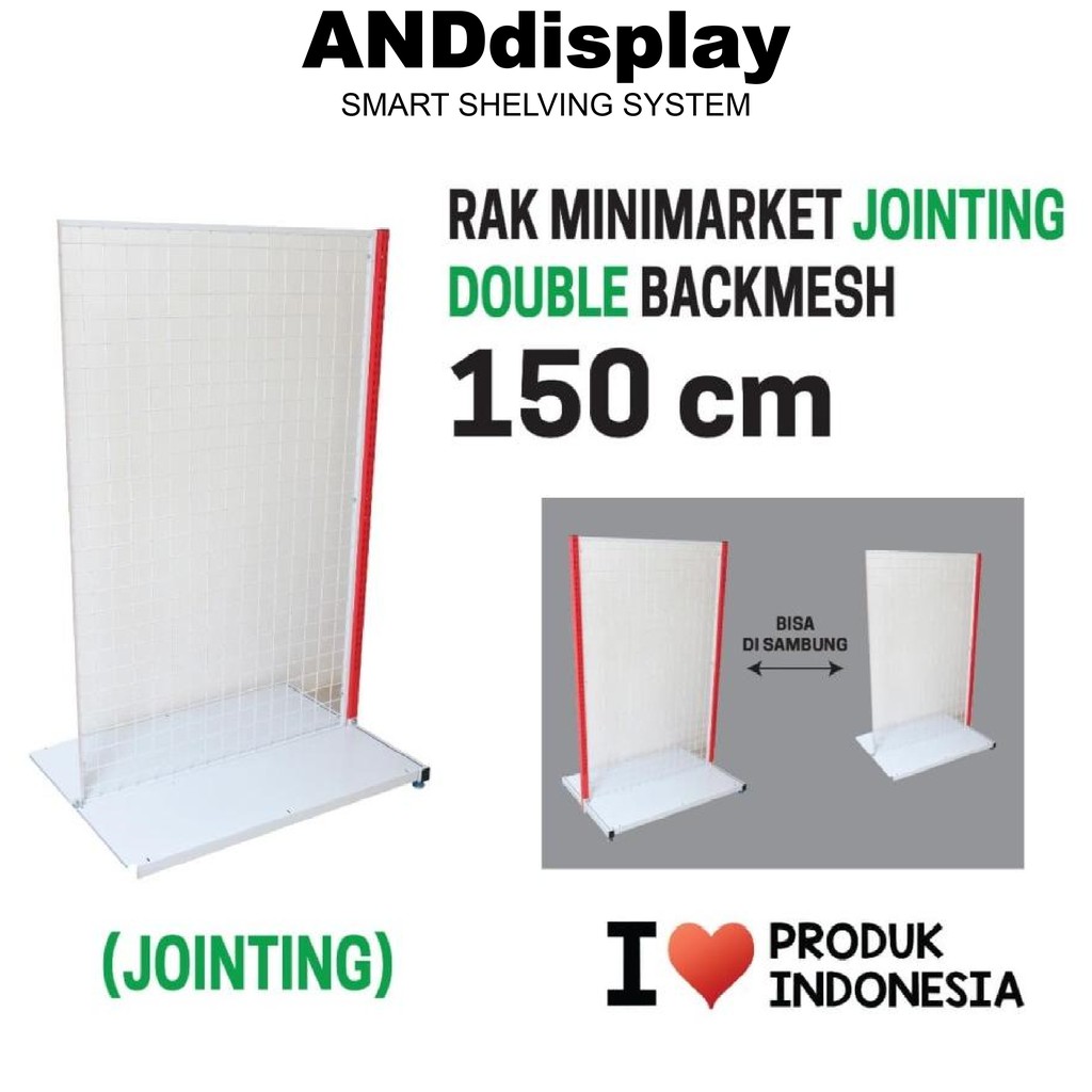 Jual RAK MINIMARKET JOINTING T.150CM DOUBLE BACKMESH NO SHELVING ANDDISPLAY | Shopee Indonesia