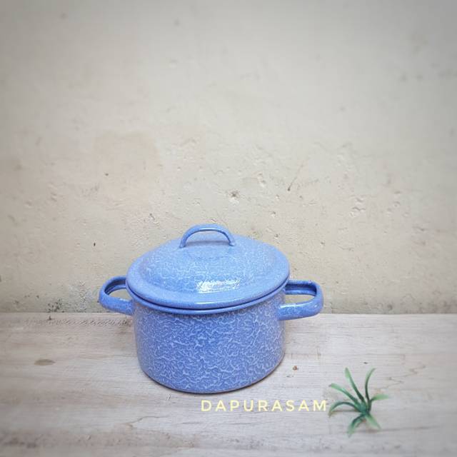 Jual Panci Lurik Biru 16cm Enamel Seng Blek Vintage Blirik Jadul ...