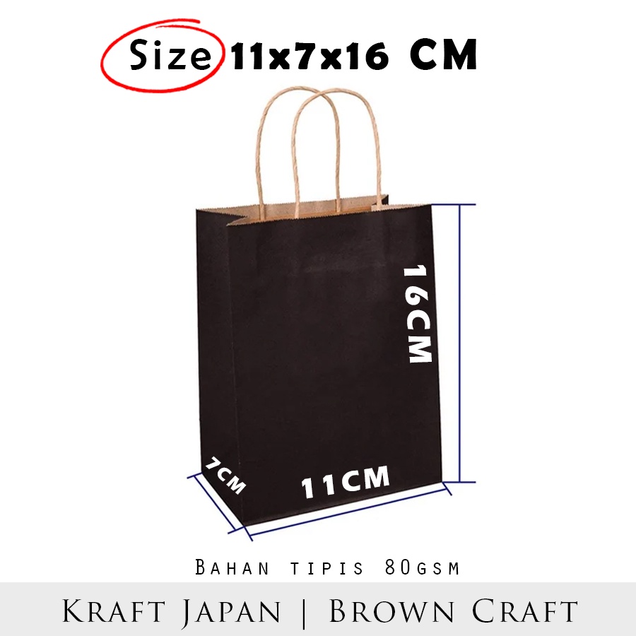 Jual Paper bag kado mini hitam 11x7x16 cm / Paper bag polos warna hitam packaging online shop ...