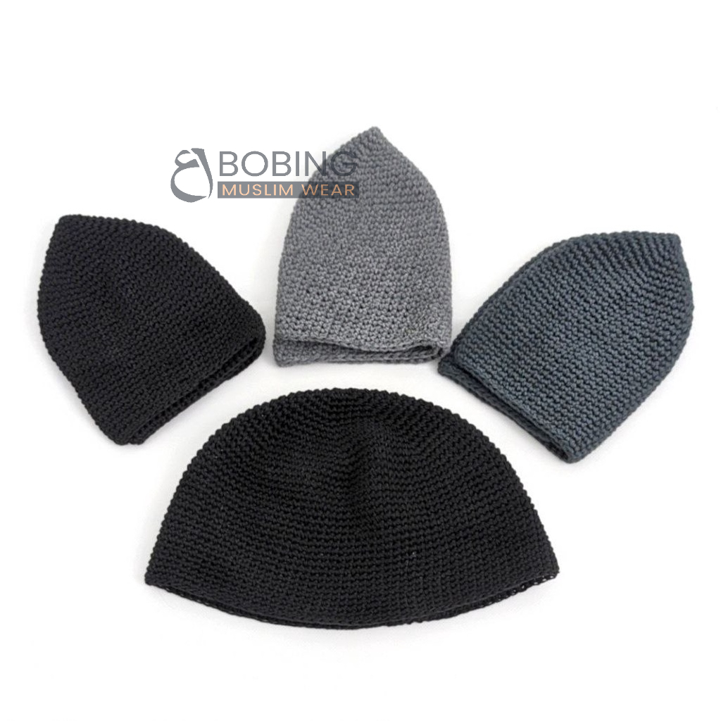 Jual Peci Rajut Yaman Dewasa Kopiah Yamani Kopyah Rajut Tebal Premium ...