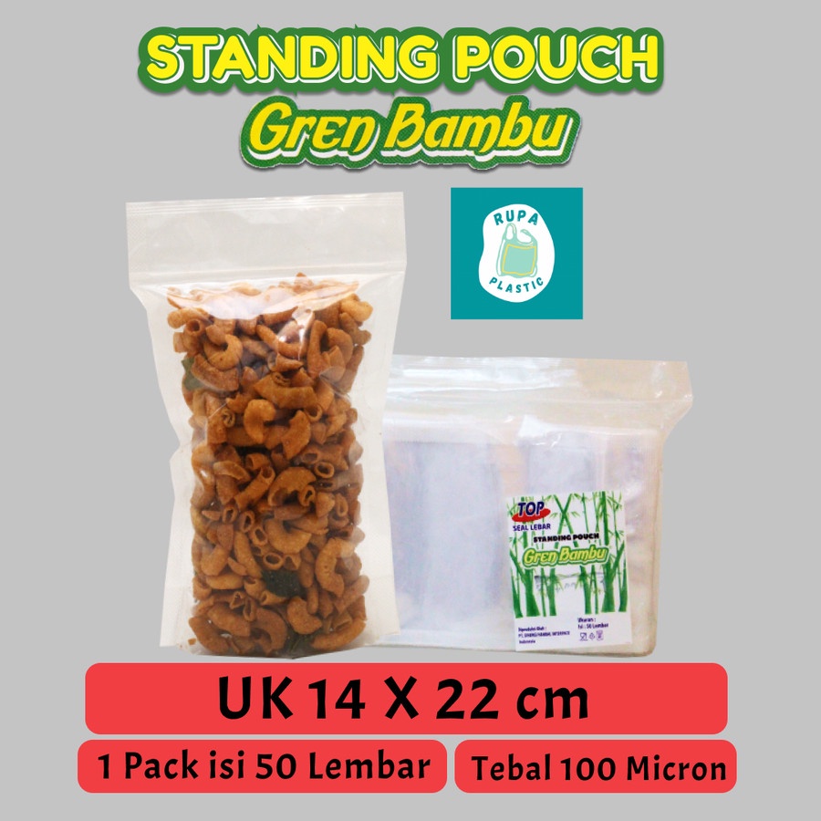 Jual PLASTIK STANDING POUCH 14X22 CM / PLASTIK KLIP BERDIRI ISI 50 ...