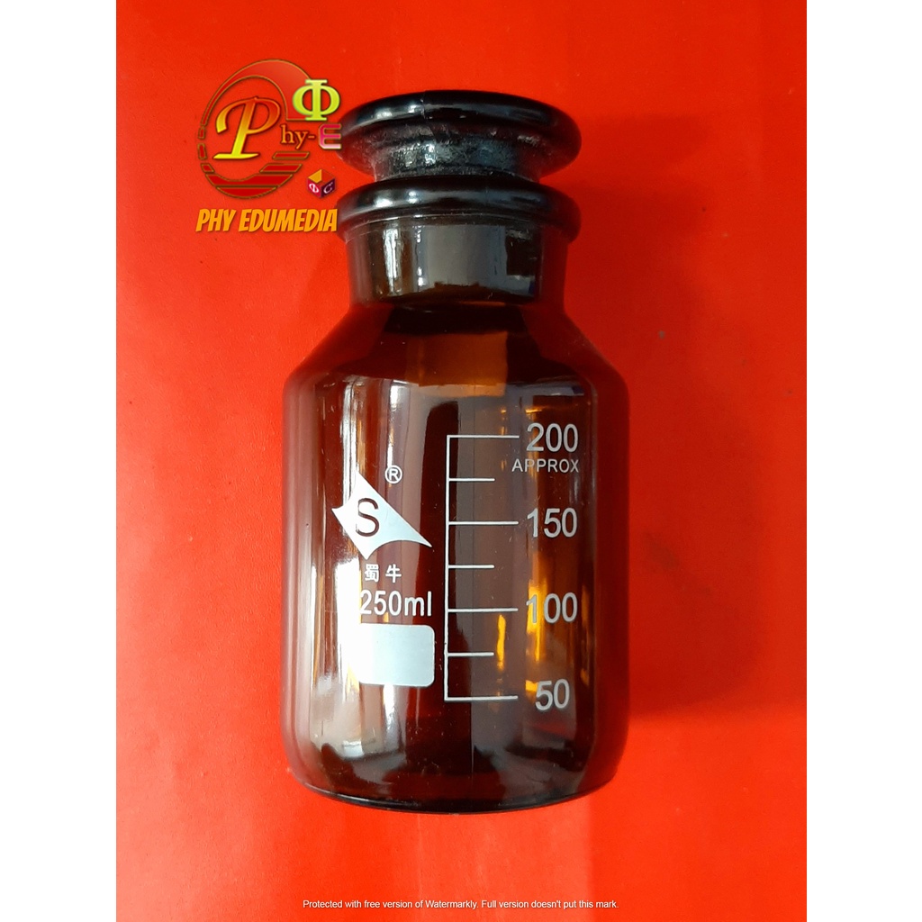 Jual Reagent Bottle Brown 250ml / Botol Reagen Kaca Coklat 250ml ...